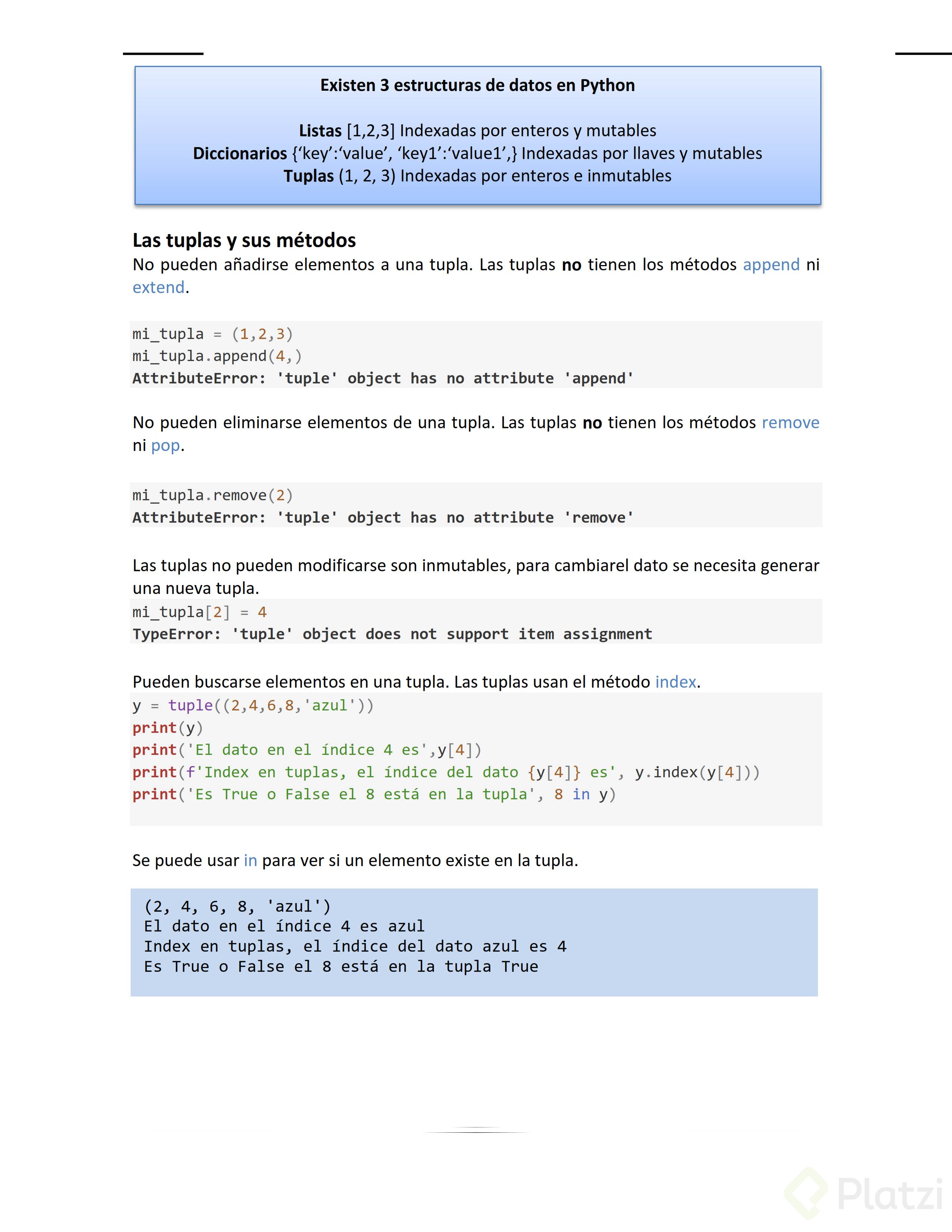 Tuplas en Python - Platzi Tuplas en Python - Platzi